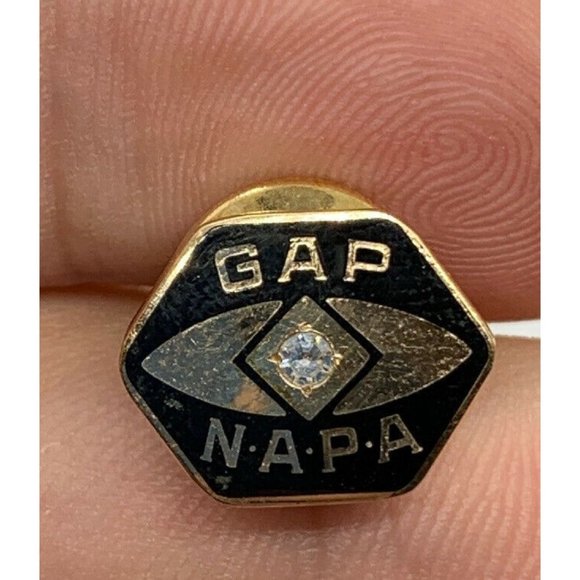 Unbranded | Jewelry | K Gold Black Enamel Lapel Pin And Diamond Chip ...